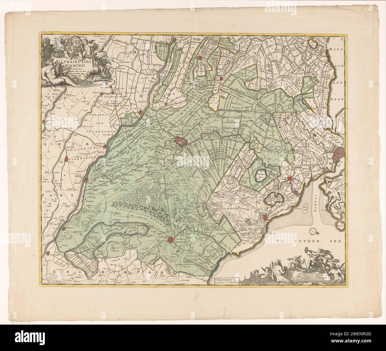 Map of the province of Utrecht, Anonymous, After Romeyn de Hooghe, 1721 ...