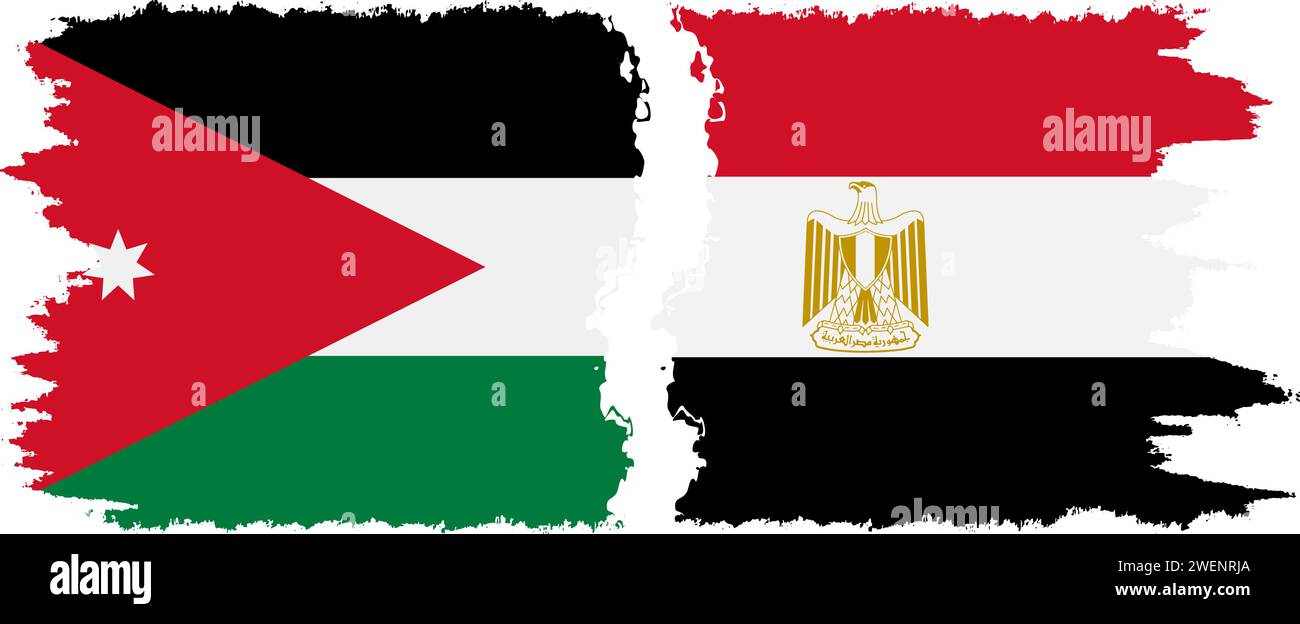 Egypt and Jordan grunge flags connection, vector Stock Vector Image ...