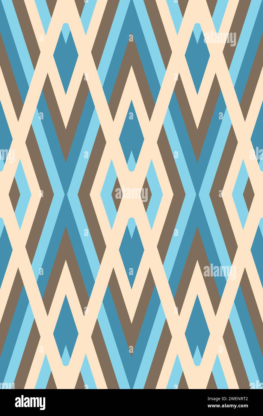 Seamless vector abstract geometric pattern, blue and beige. Textile ...