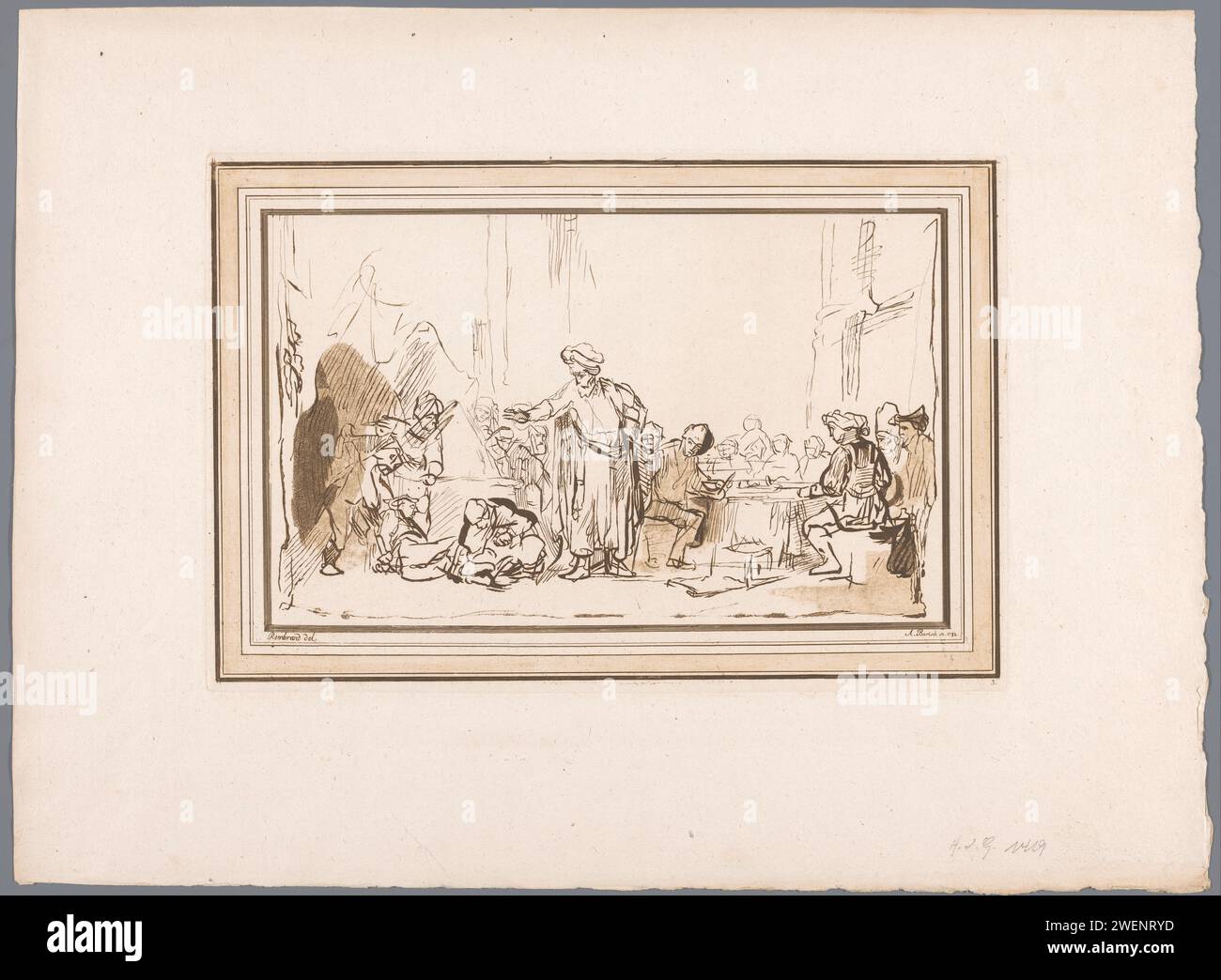 Parable of the Royal Wedding, Adam von Bartsch, after Gerbrand van den ...