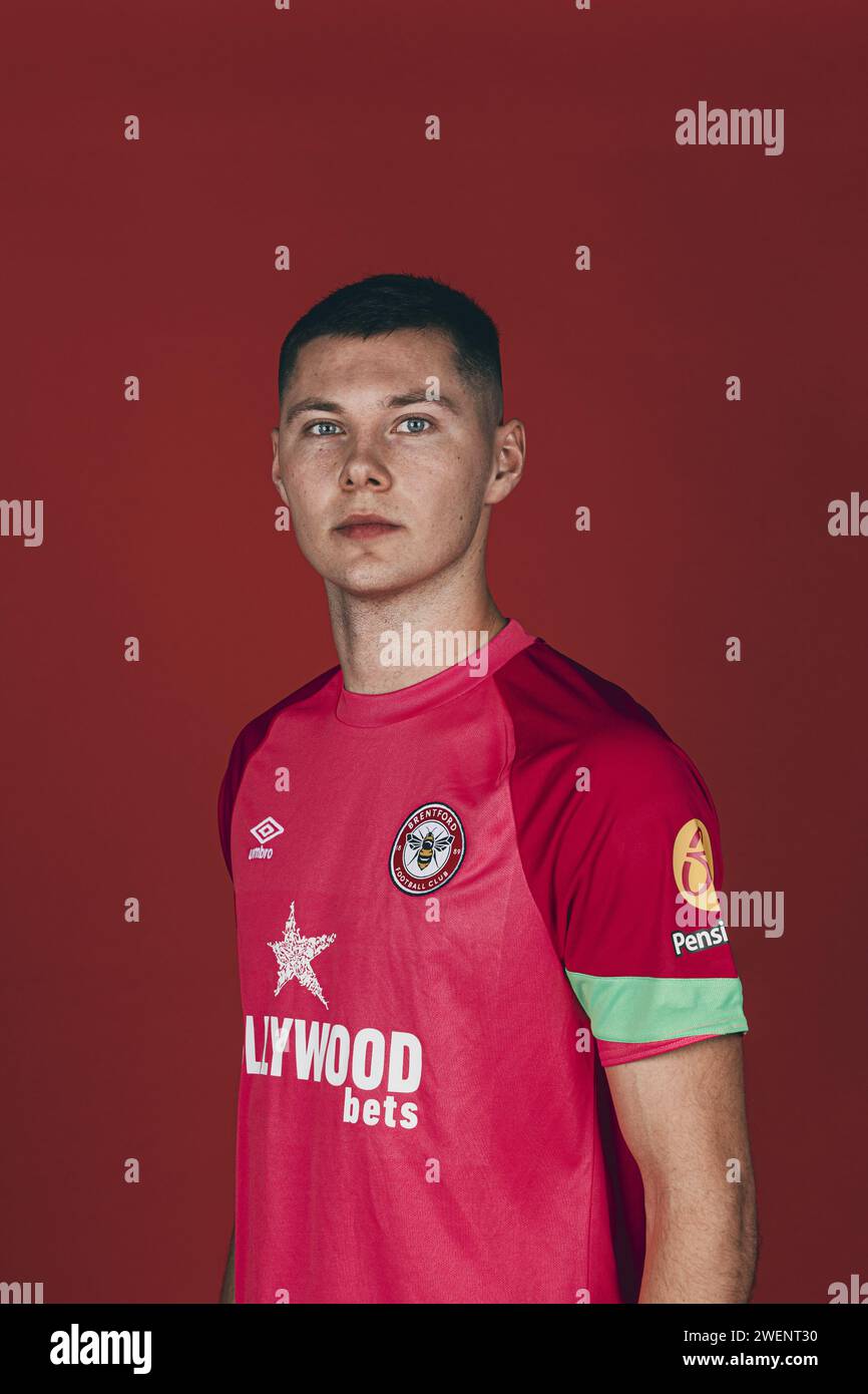 Brentford, United Kingdom, 26 January, 2024. Hákon Valdimarsson is ...