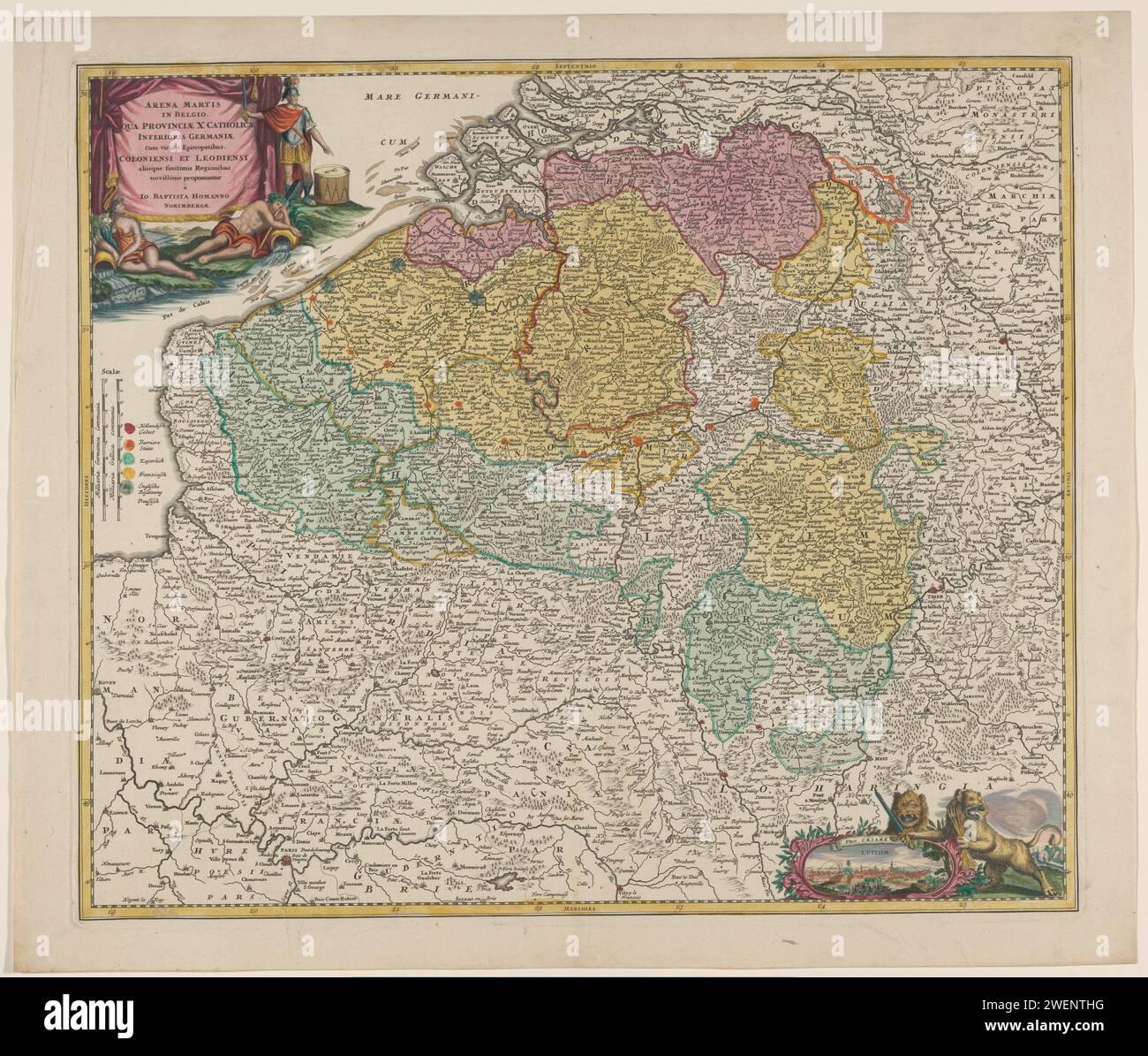 Map of the Southern Netherlands, Anonymous, 1715 - 1724 print Map of ...
