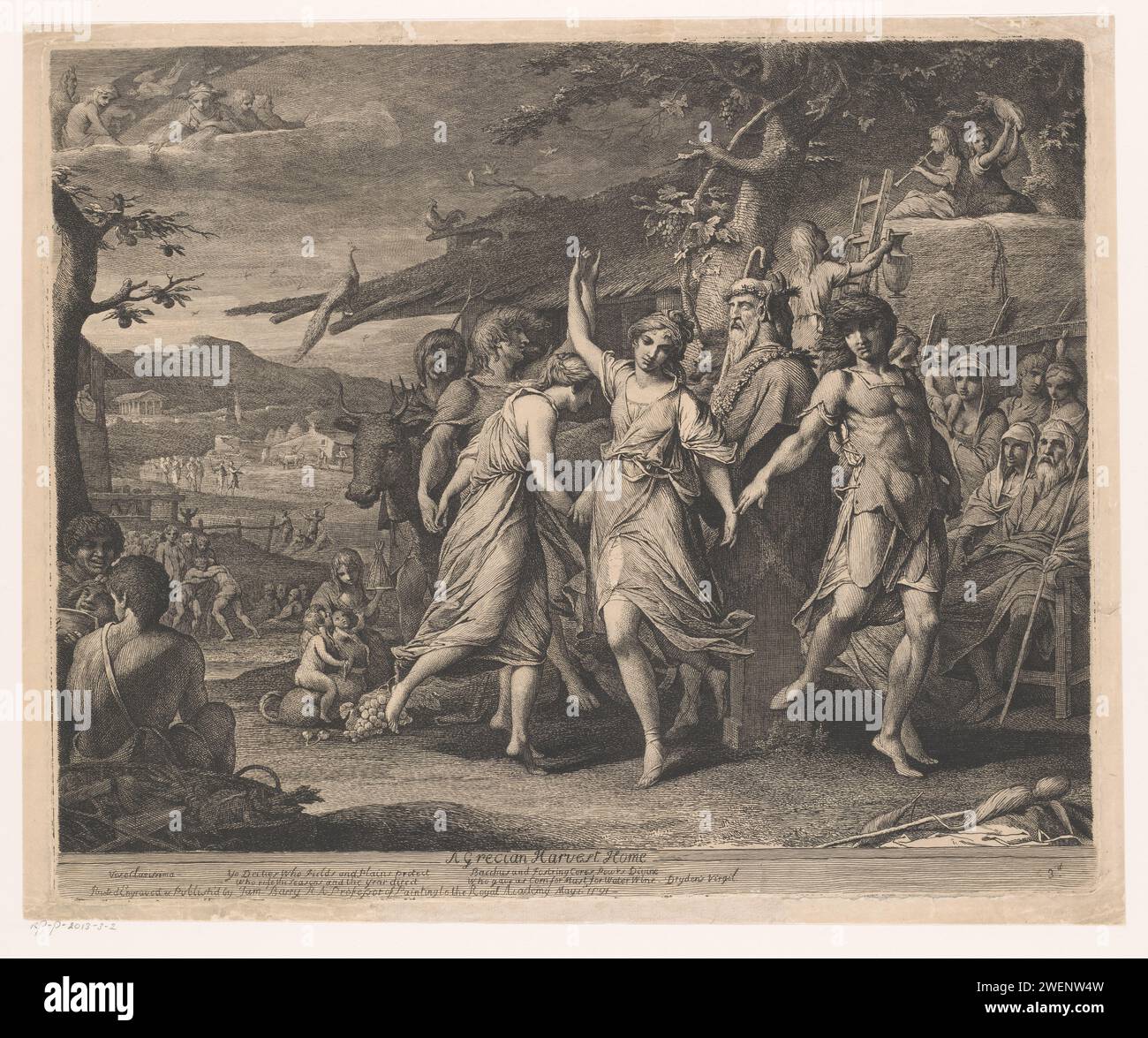 A Grecian Harvest Home, James Barry, 1791 print A group of young men ...