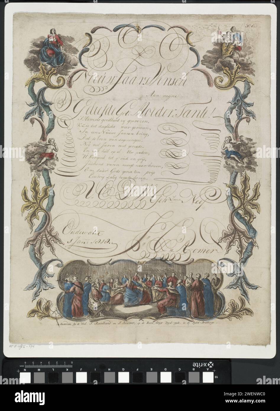 Wish letter with Pentecoste scene, 1818 print Wish letter with ...