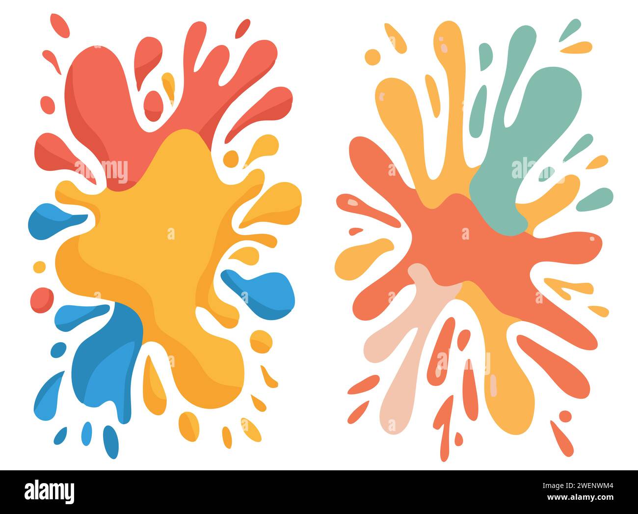 Color paint splash abstract background vector set Stock Vector Image ...