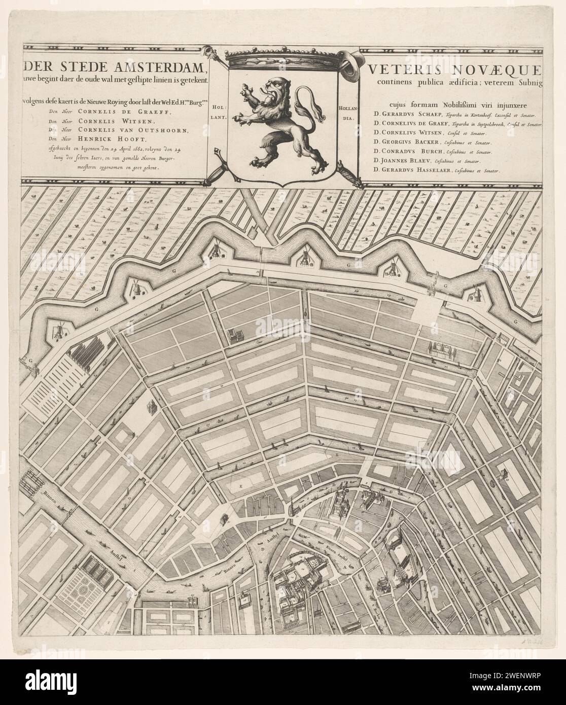 Map of Amsterdam with the design and performance of the fourth explanation (second part), Julius ...
