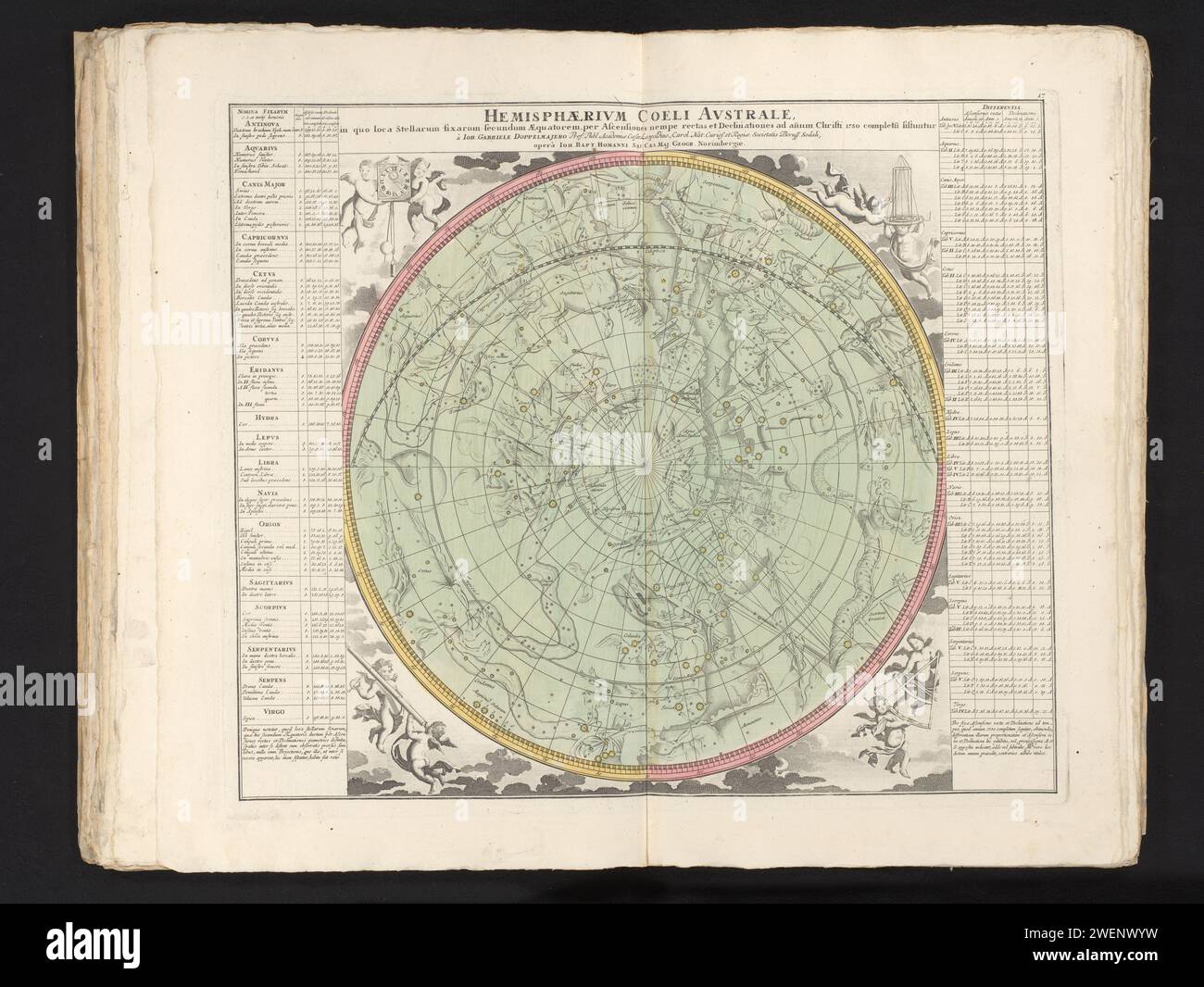Hemelaart with the southern constellations, Anonymous, After Johann ...