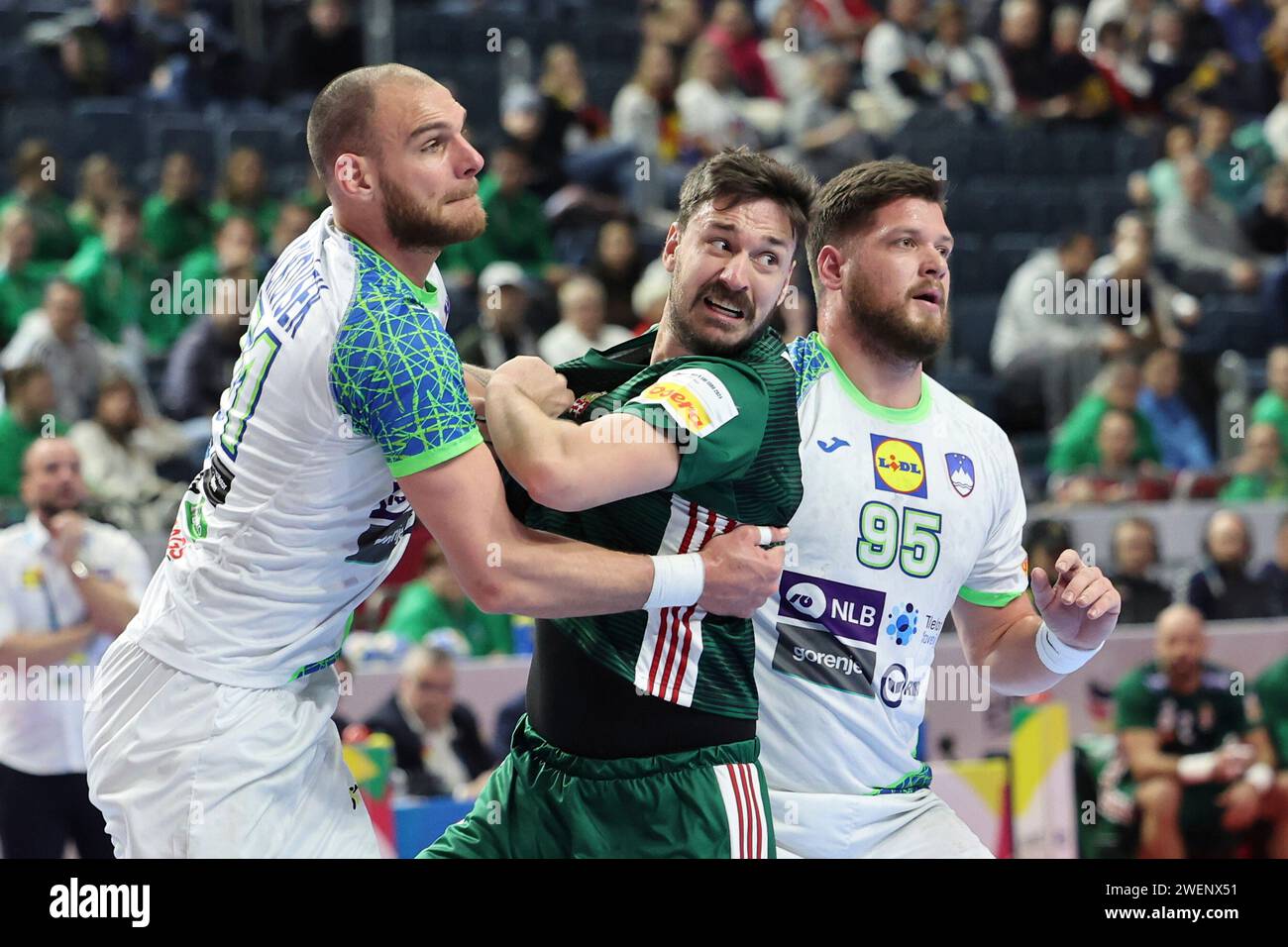 26.01.2024, Lanxess Arena, Koeln, GER, EHF Euro 2024, Men, Spiel um 5. Platz, Cologne, Ungarn ...