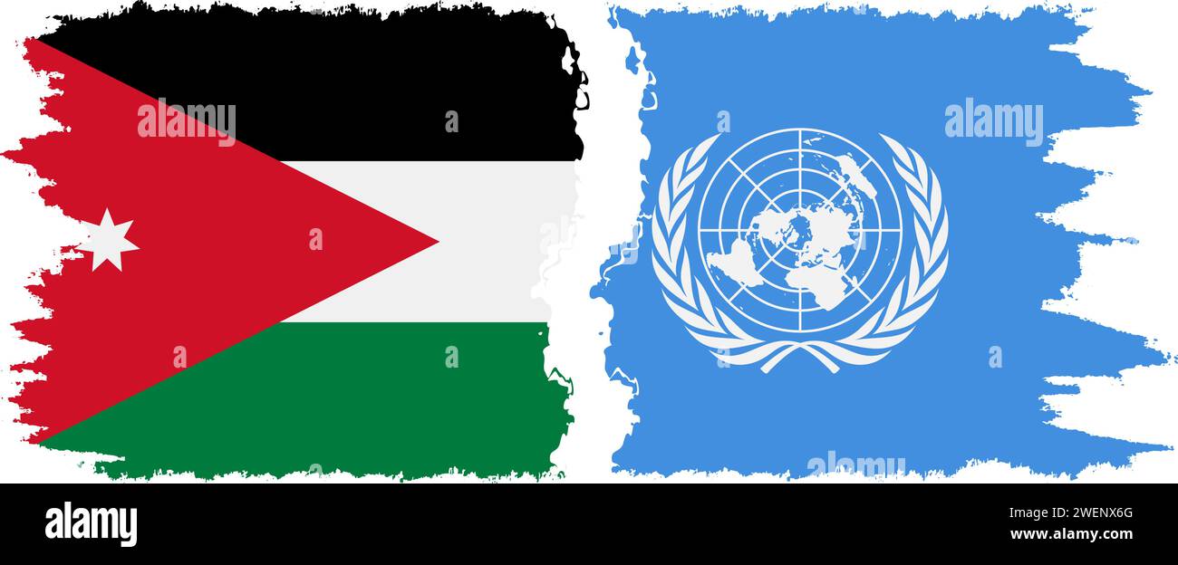UN and Jordan grunge flags connection, vector Stock Vector Image & Art ...
