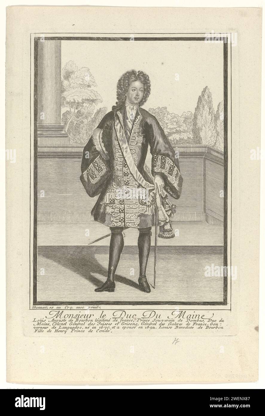 Mr. Duke of Maine, c. 1692 print Louis Auguste de Bourbon, Duke of ...