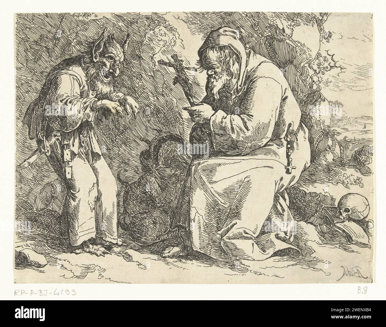 Requirement of Saint Antonius, Andries Both, c. 1622 - c. 1642 print A ...