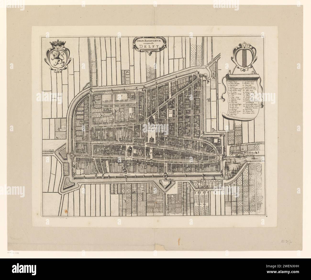 Map of Delft, Anonymous, 1657 - 1690 print Map in a nutshell ...