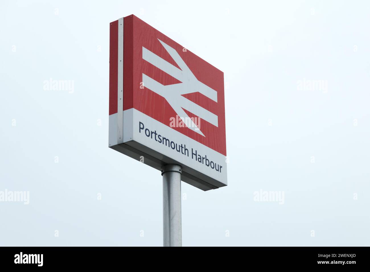 Sign for Portsmouth harbour railway station, Portsmouth Stock Photo - Alamy