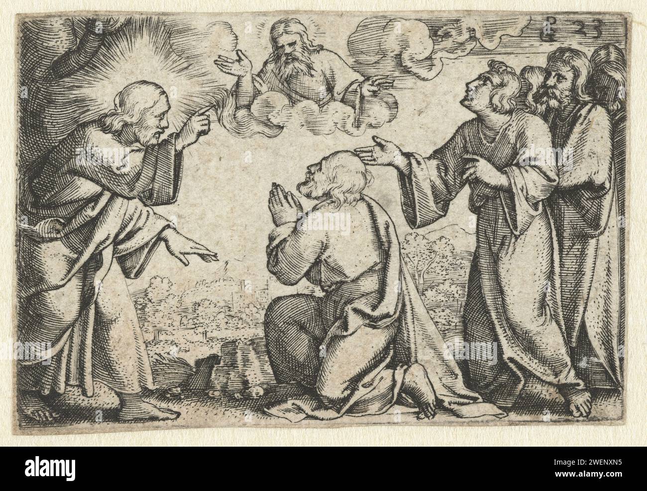 Christ mentions Peter as head of the church, Georg Pencz, 1534 - 1535 ...