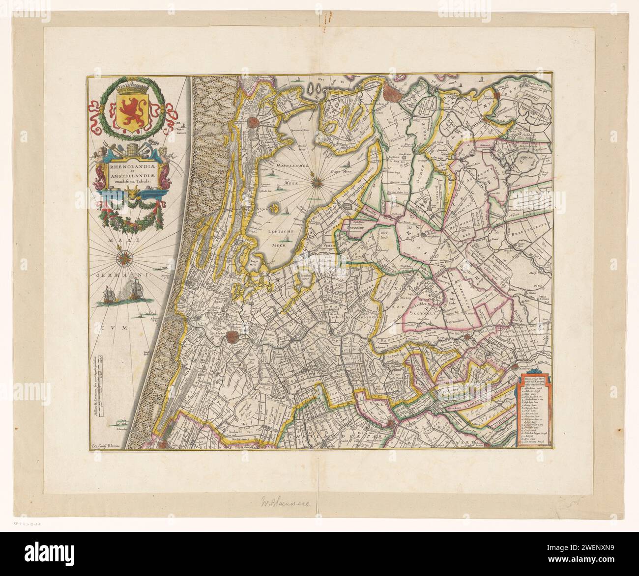 Map of Rijnland and Amstelland, Anonymous, 1647 - 1664 print Map of ...