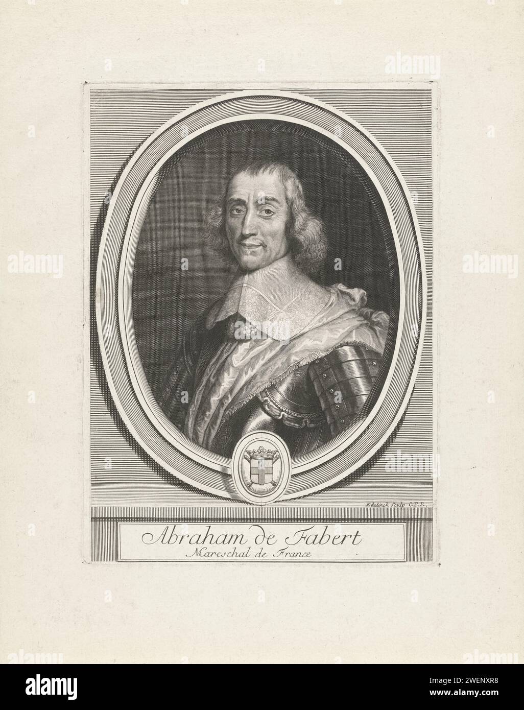 Portrait of Abraham de Fabert, Gerard Edelinck, 1666 - 1707 print ...