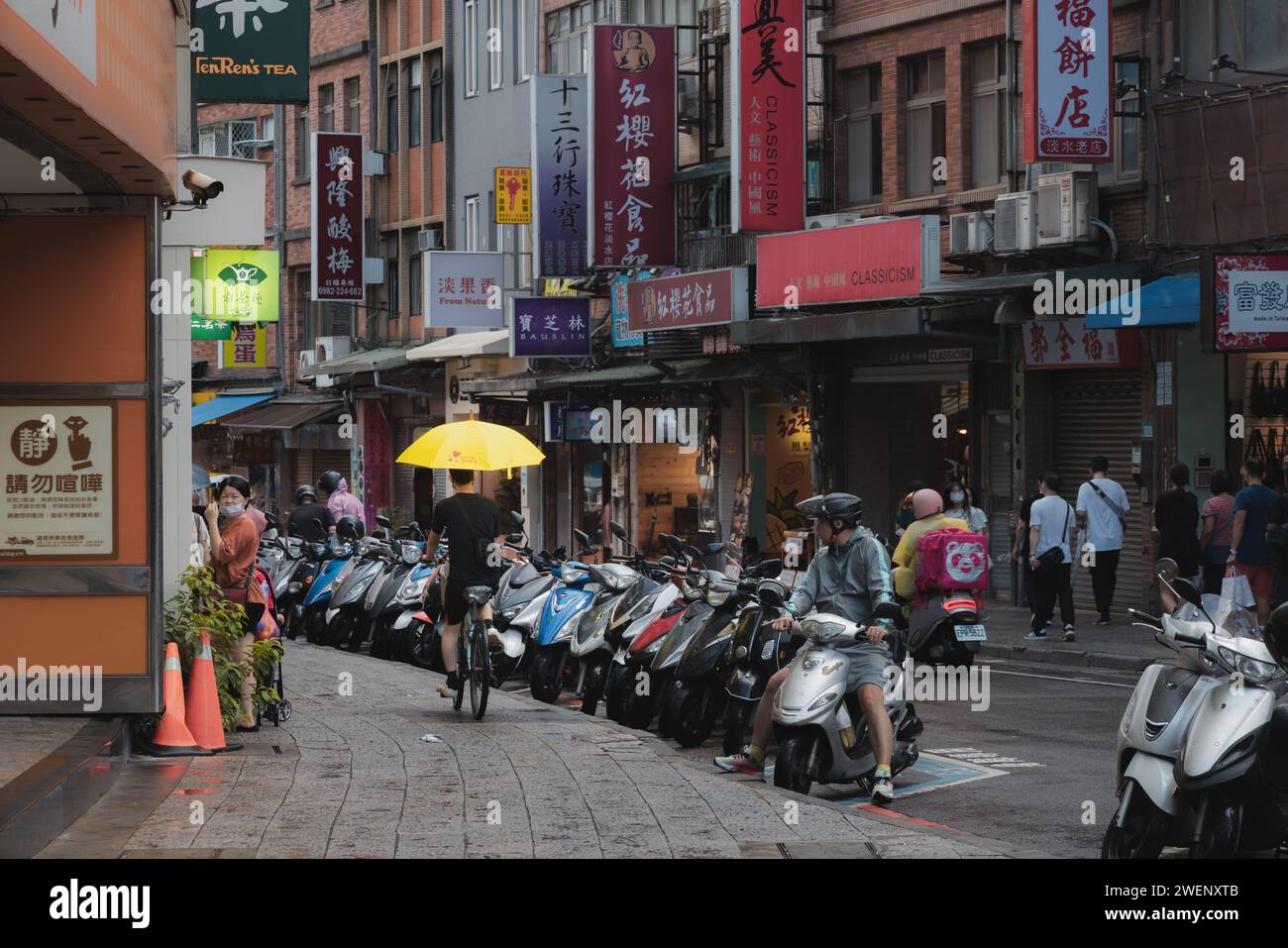 Taipei, Taiwan - October 1, 2023: Busy, colourful urban people and ...