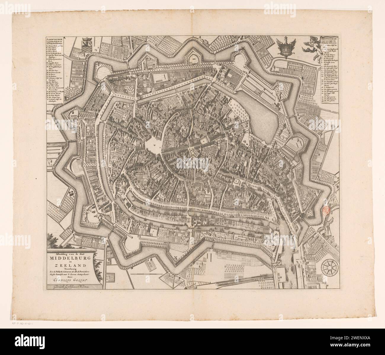 Map of Middelburg, Anonymous, After Cornelis Goliath, After Anthony van ...