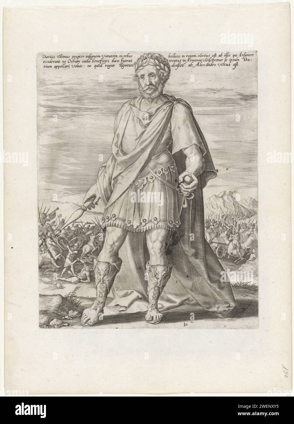 Koning Darius III, anonymous, 1585 print King Darius III of Persia ...
