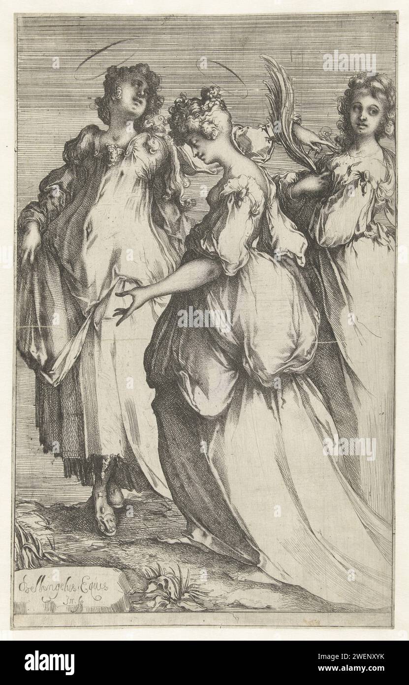 Three Holy Women, Jacques Bellange, 1602 - 1616 print Three women, two ...
