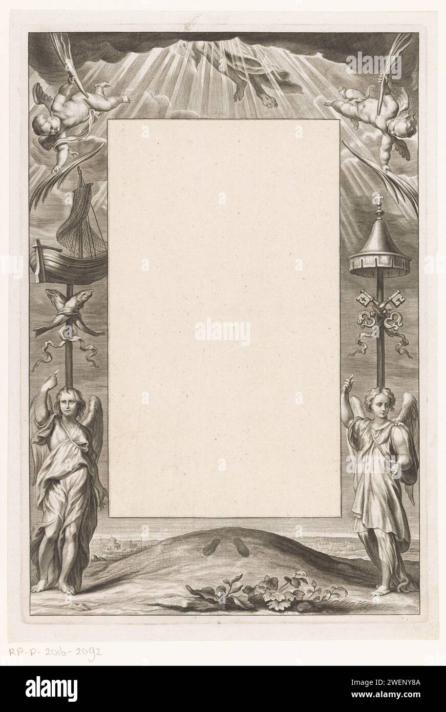 Frame with the Ascension of Christ, Anonymous, 1650 - 1750 print A ...