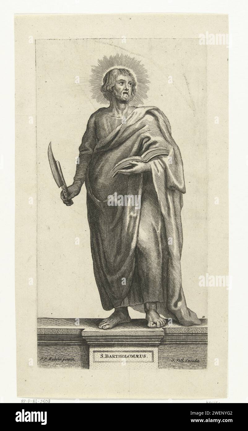 Saint Bartolomers with knife, Anonymous, after Schelte Adamsz. Bolswert ...