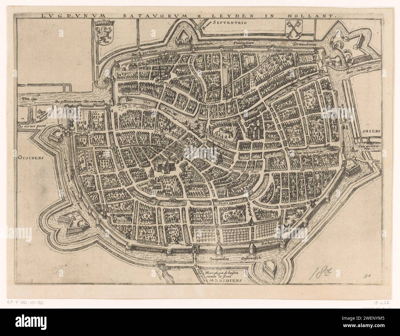 Map of Leiden, Anonymous, 1612 - 1648 print Map in a nutshell ...