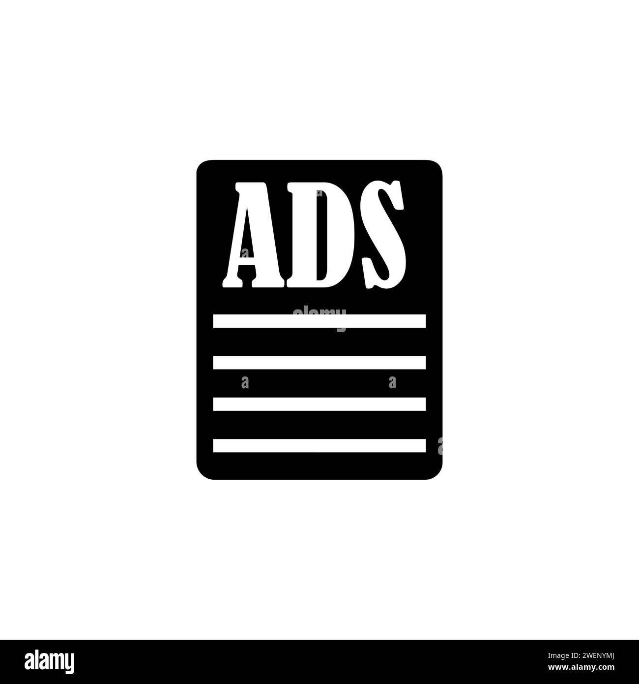 Ads Paper flat vector icon. Simple solid symbol isolated on white ...