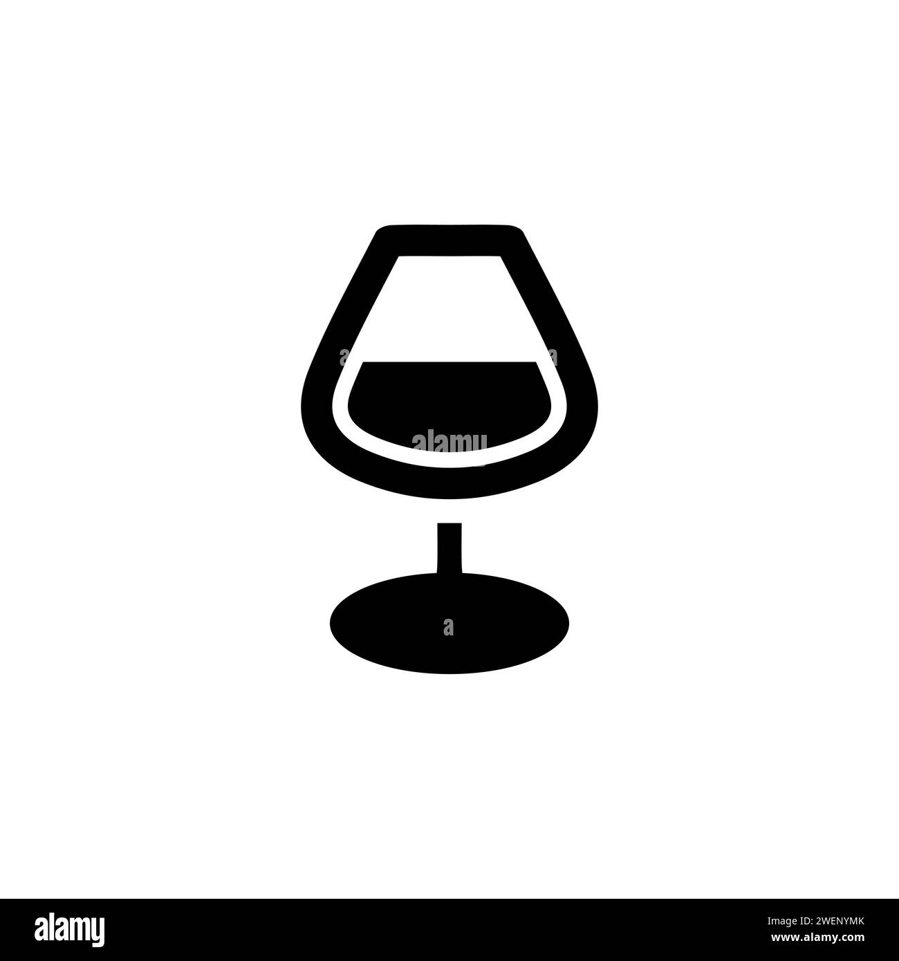 Glass of Cognac flat vector icon. Simple solid symbol isolated on white background Stock Vector ...