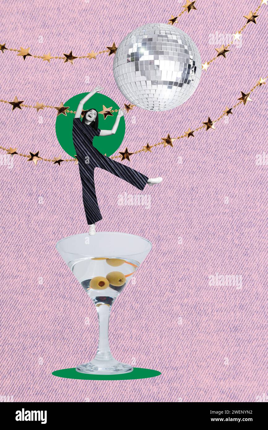 3d photo artwork graphics collage painting of cheerful funky lady ...