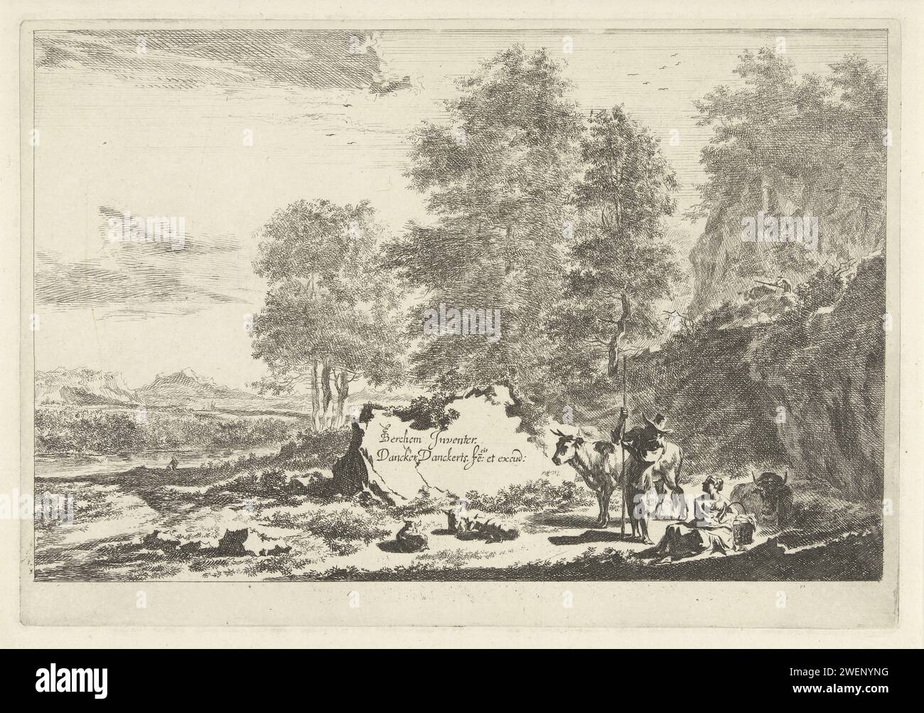 Southern landscape with Herder with Lange Staf and Herderin in ...