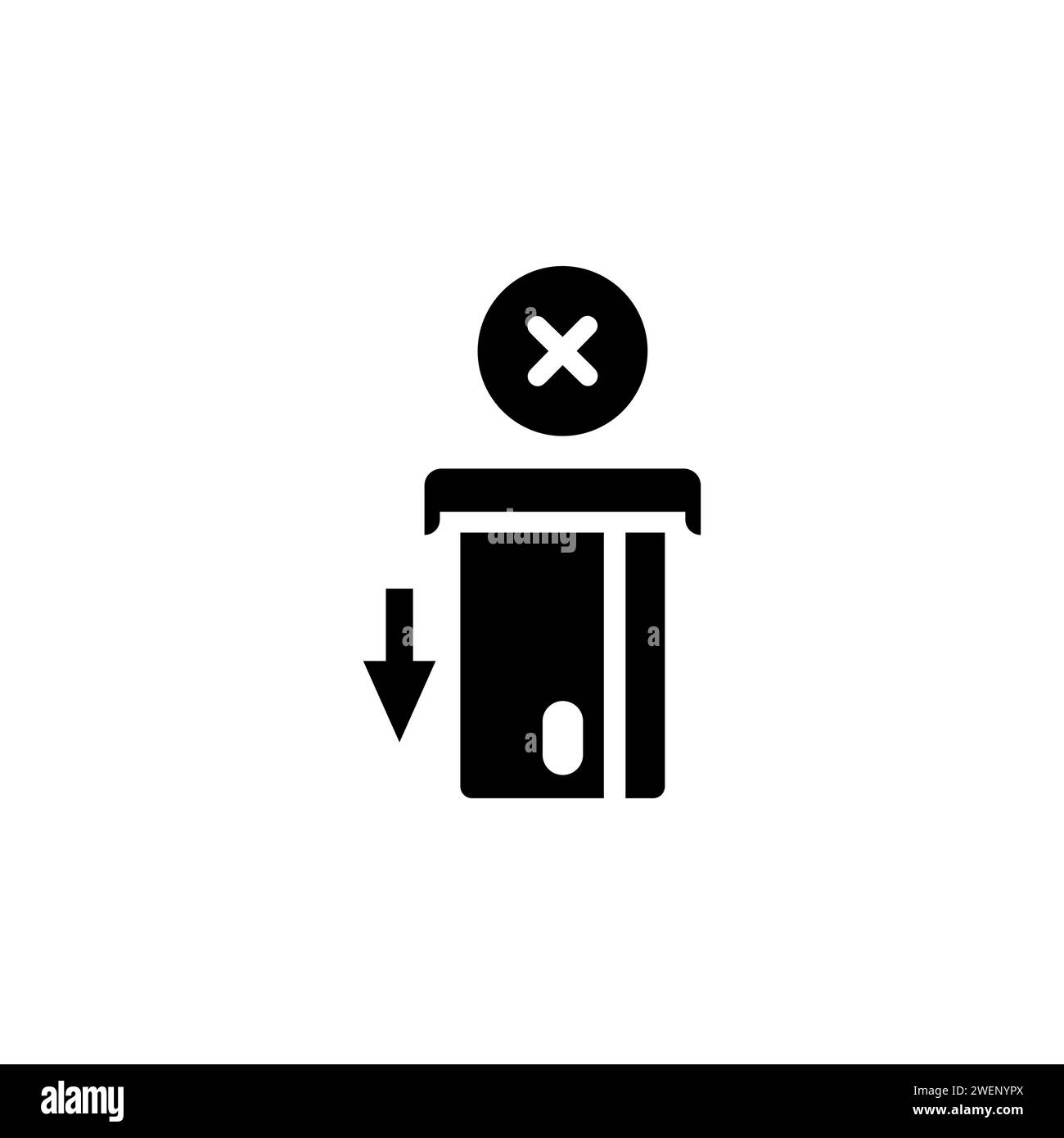 Do not Insert Credit Card. Stop, Prohibition flat vector icon. Simple ...