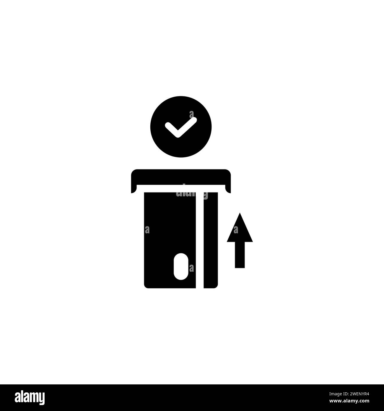 Insert Credit Card. Shopping. Bank ATM flat vector icon. Simple solid ...