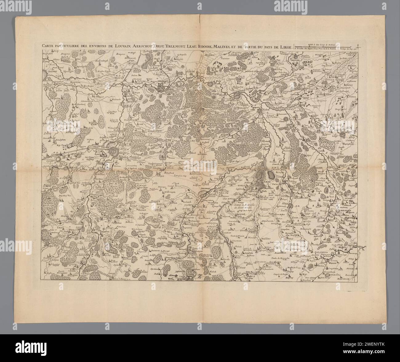 Map of Brabant, Jacobus Harrewijn (attributed to), 1706 print Map of a ...