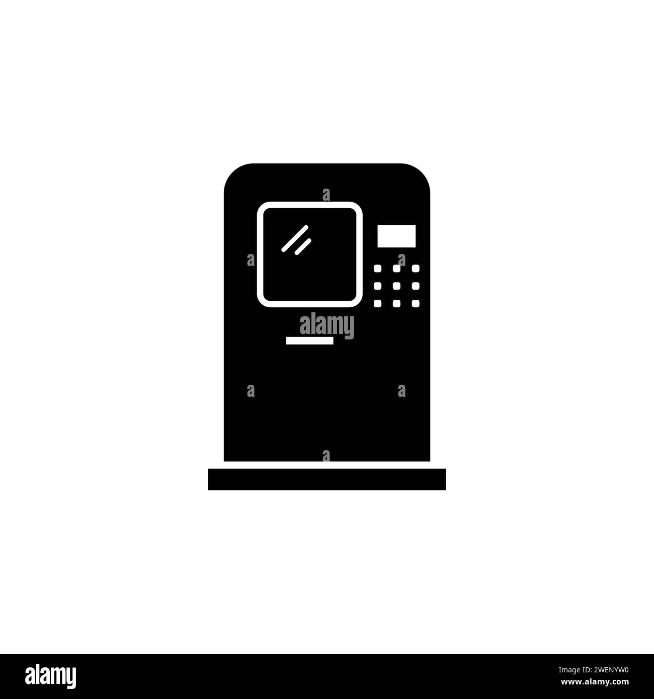 Bank ATM flat vector icon. Simple solid symbol isolated on white background Stock Vector Image ...