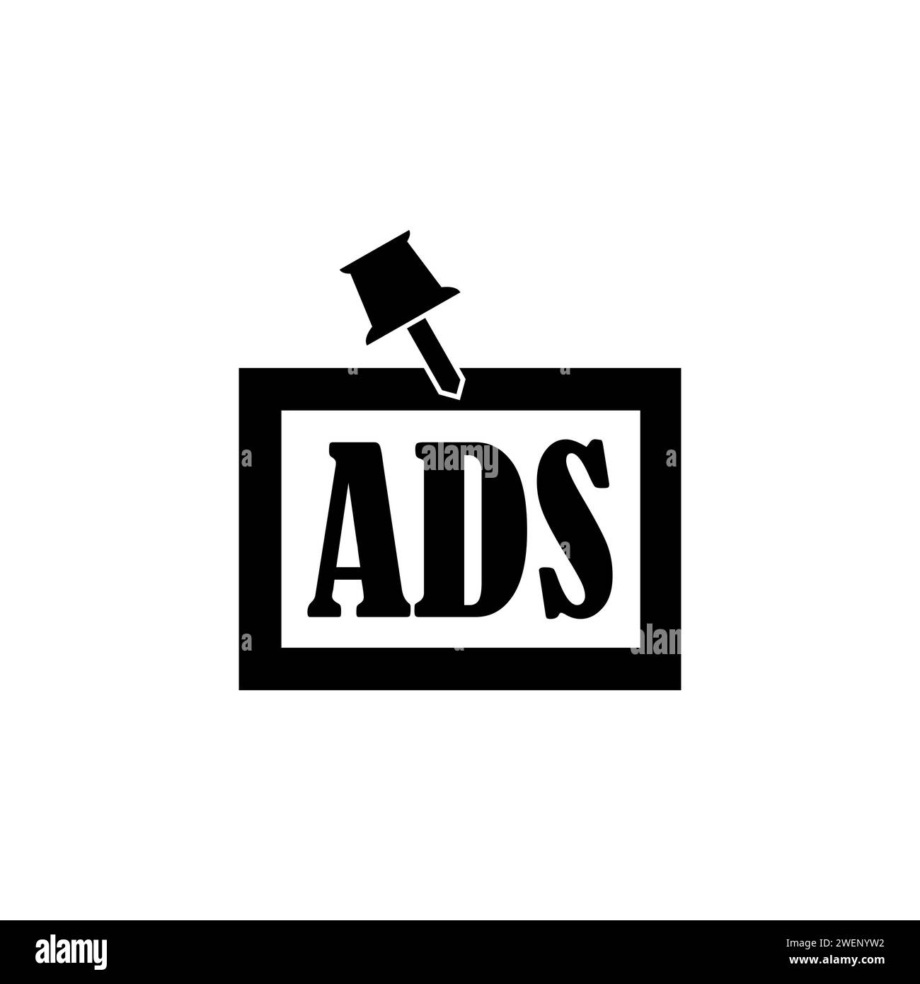 Ad Papers Pinned and Attached flat vector icon. Simple solid symbol ...