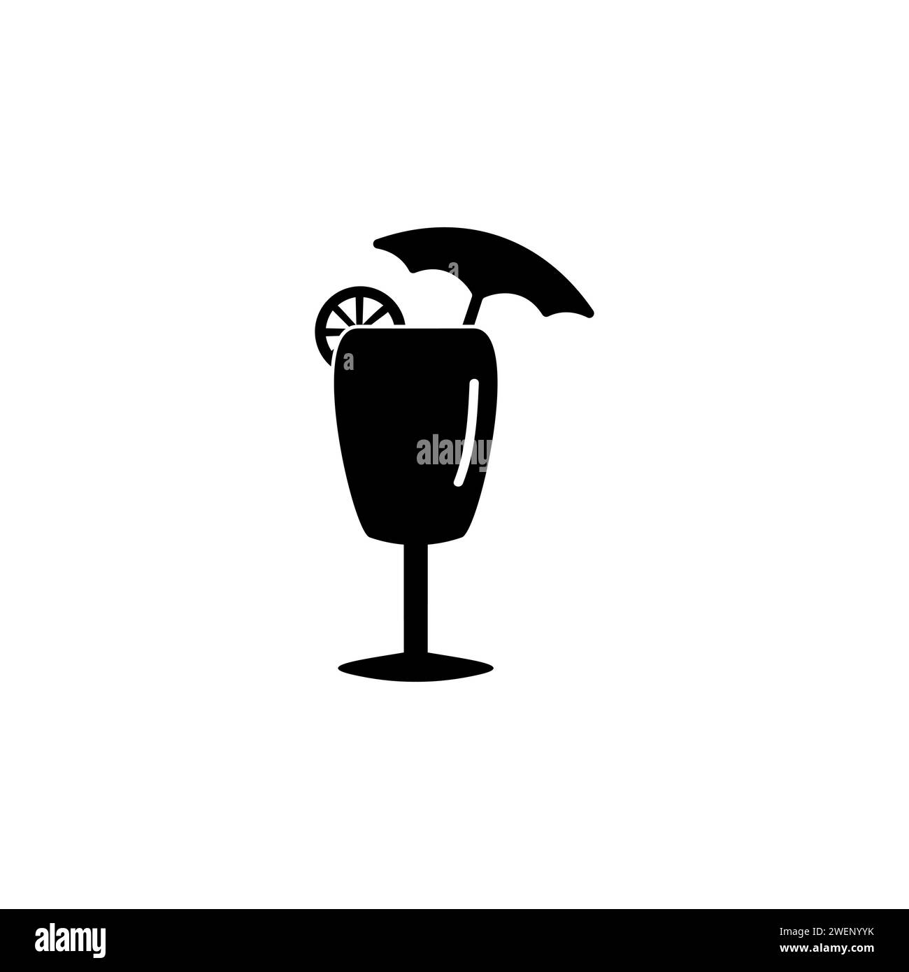 Cocktail Drink flat vector icon. Simple solid symbol isolated on white ...