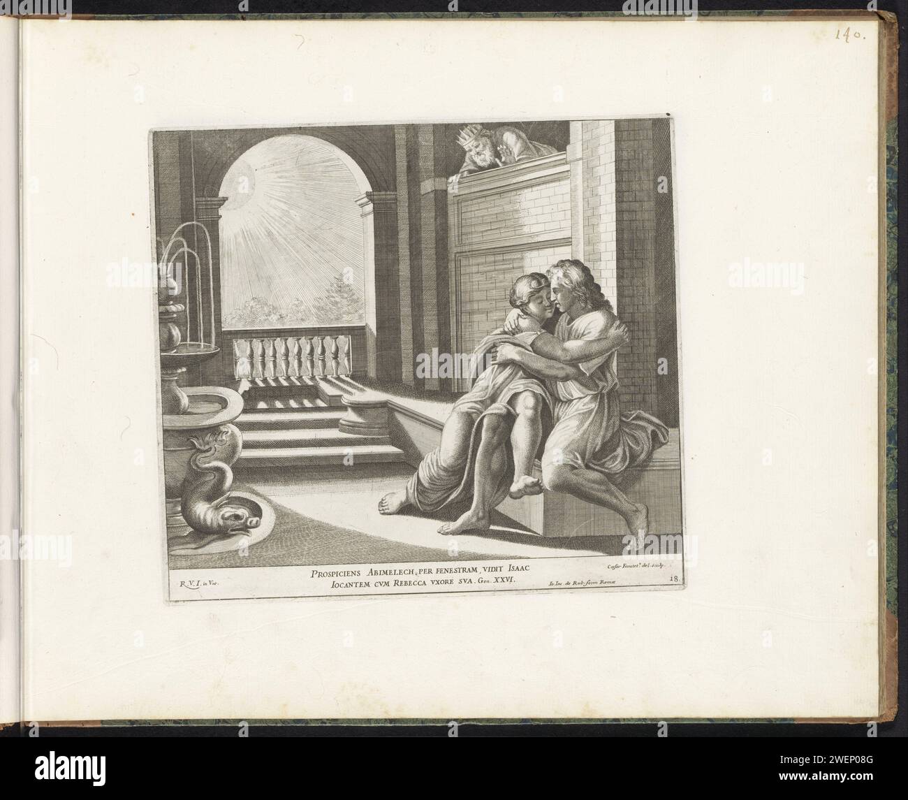 Abimelech sees Isaac Rebekka caressing, Cesare Fantetti, After Rafaël ...