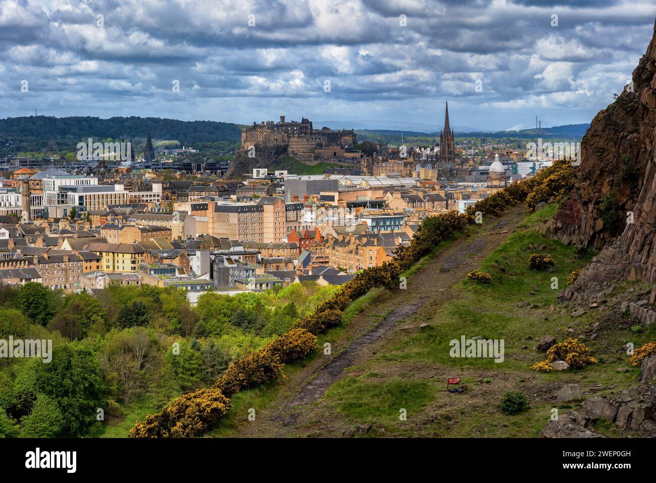 Hill view of Edinburgh city in Scotland, UK Stock Photo - Alamy
