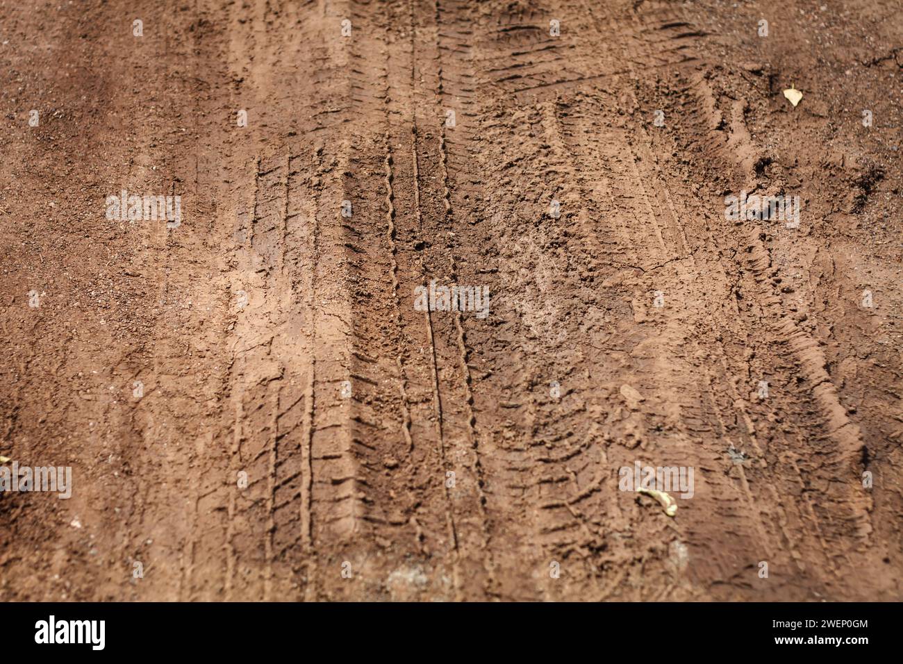 Texture of wheel track on country road Stock Photo - Alamy