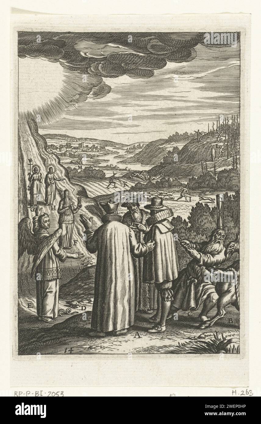 Emblem with man who advises his friends to live in Virtue, Boëtius ...