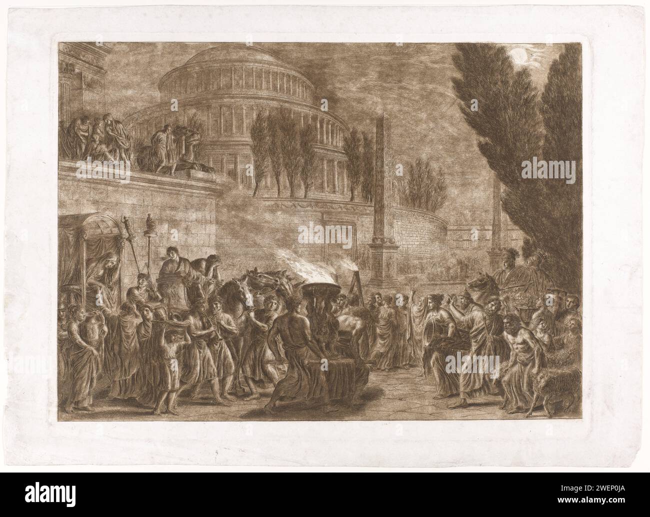 Procession at Antique Temple, 1774 - 1849 print For an antique temple ...