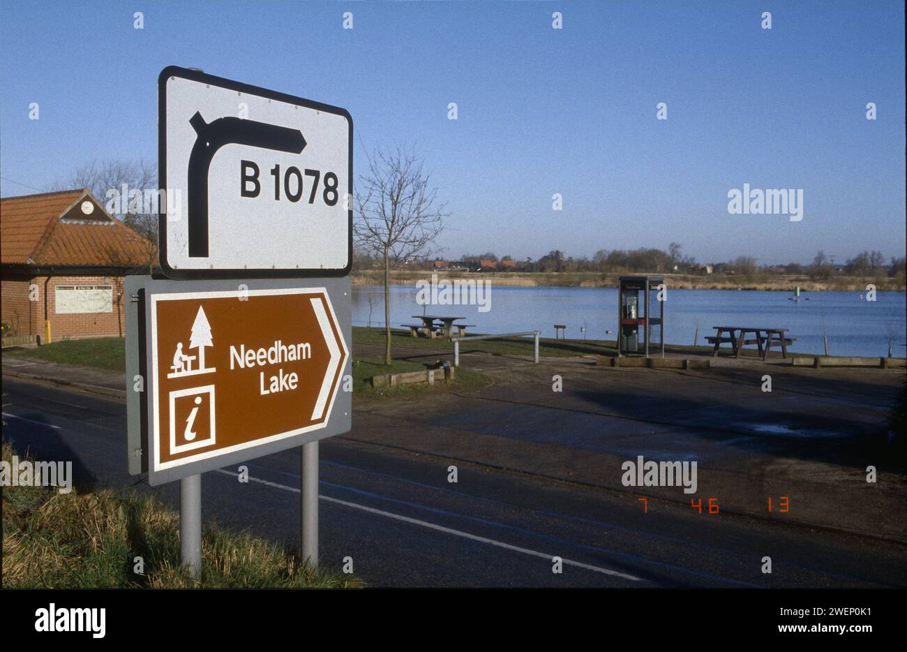 The B1078 and Needham Lake road signs Needham Market Suffolk Stock ...
