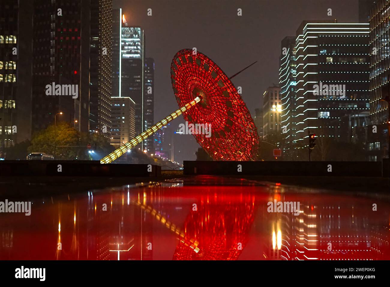 light art on the roundabout at Shiji Boulevard Stock Photo - Alamy