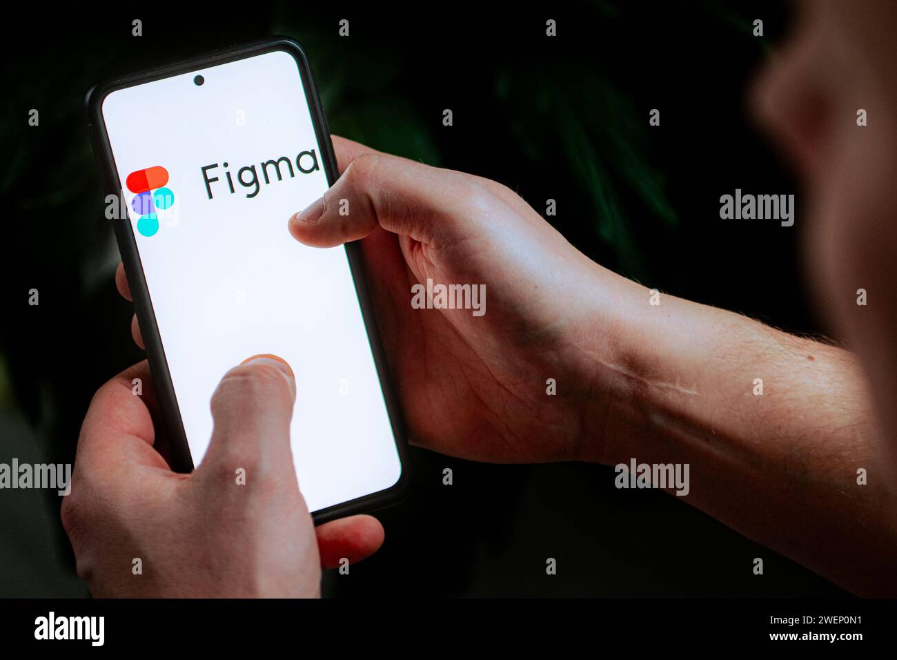 In this photo illustration a Figma logo seen displayed on a smartphone ...