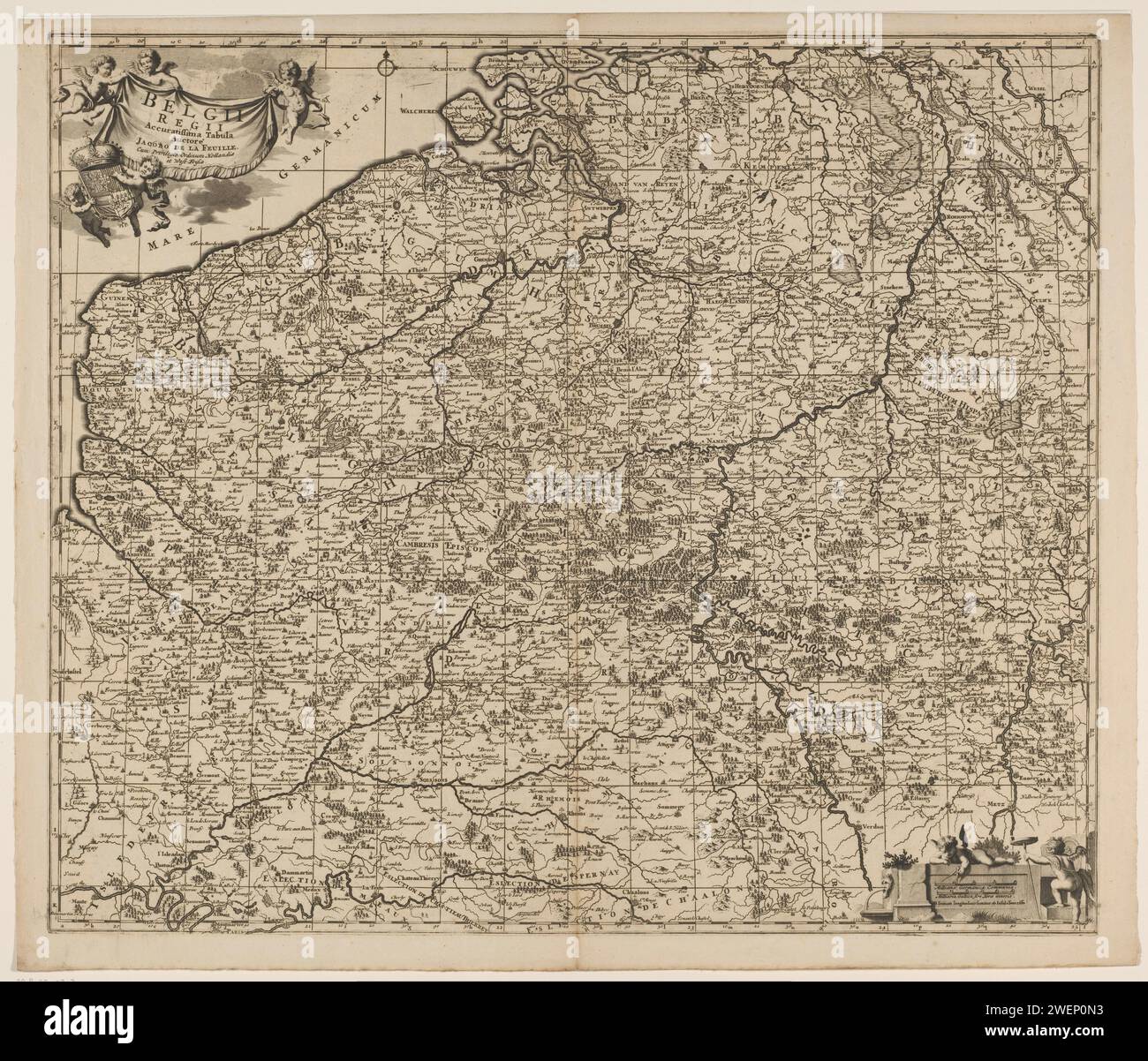Map of the Southern Netherlands, Anonymous, 1678 - 1719 print Map of ...