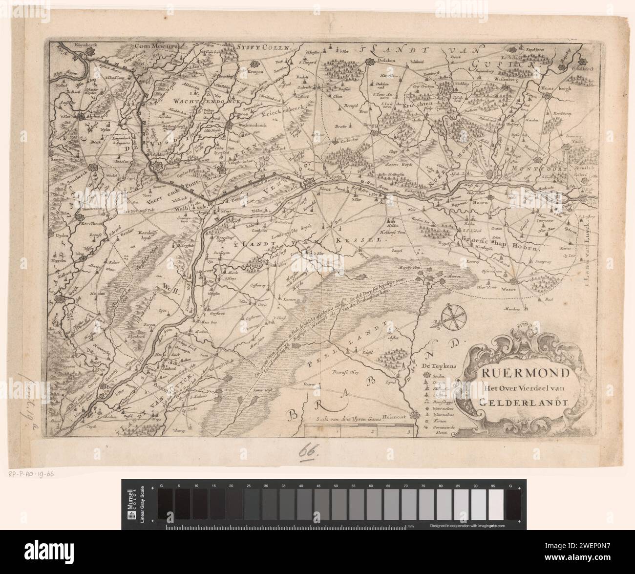 Map of the quarter of Roermond, Nicolaes van Geelkercken, 1653 - 1654 ...