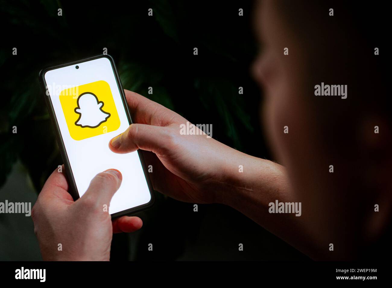 Poland. 25th Jan, 2024. In this photo illustration a Snapchat logo seen ...