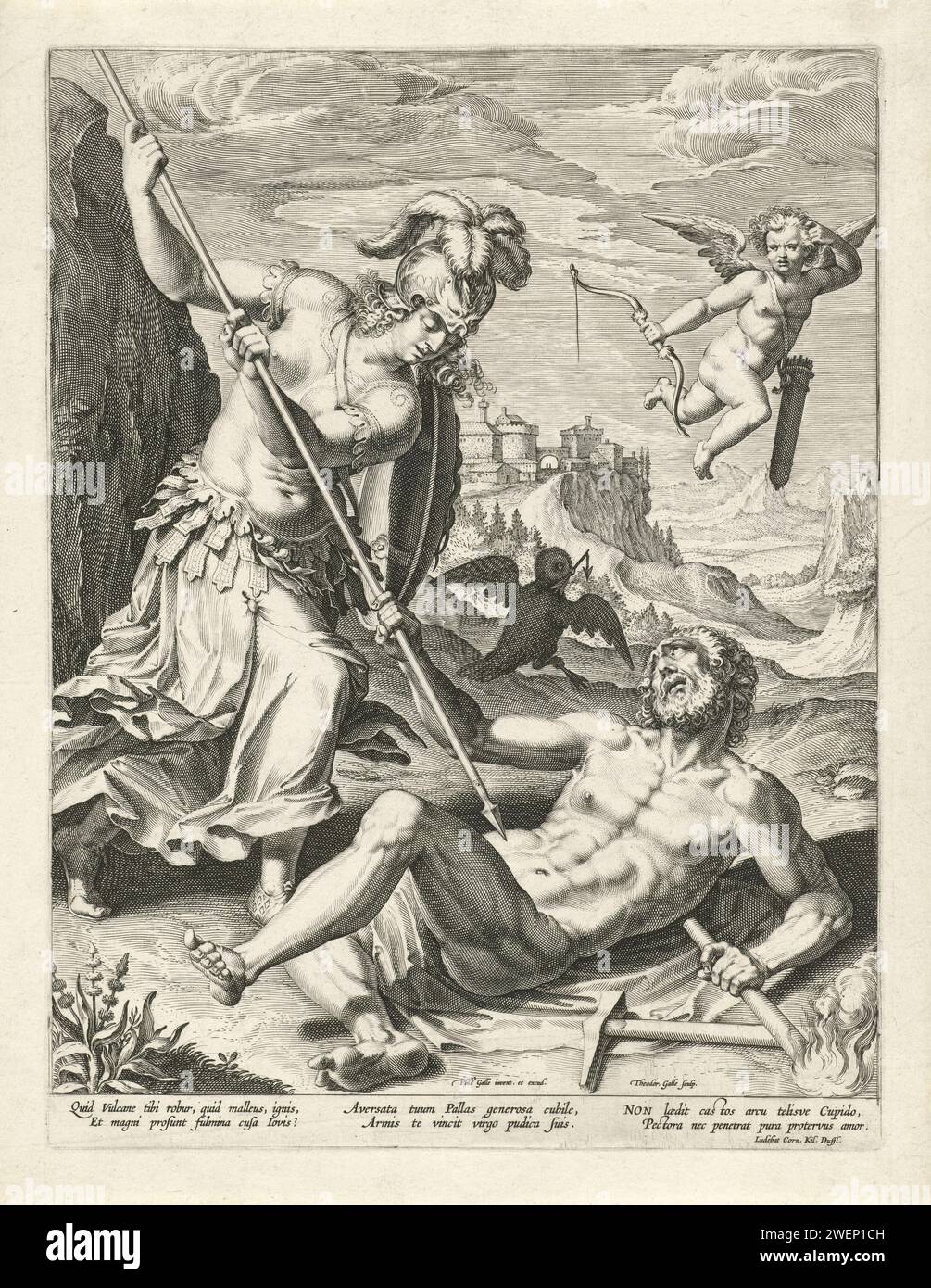 Minerva overwint Vulcan, 1581 - 1633 print Minerva overcomes Vulcanus ...