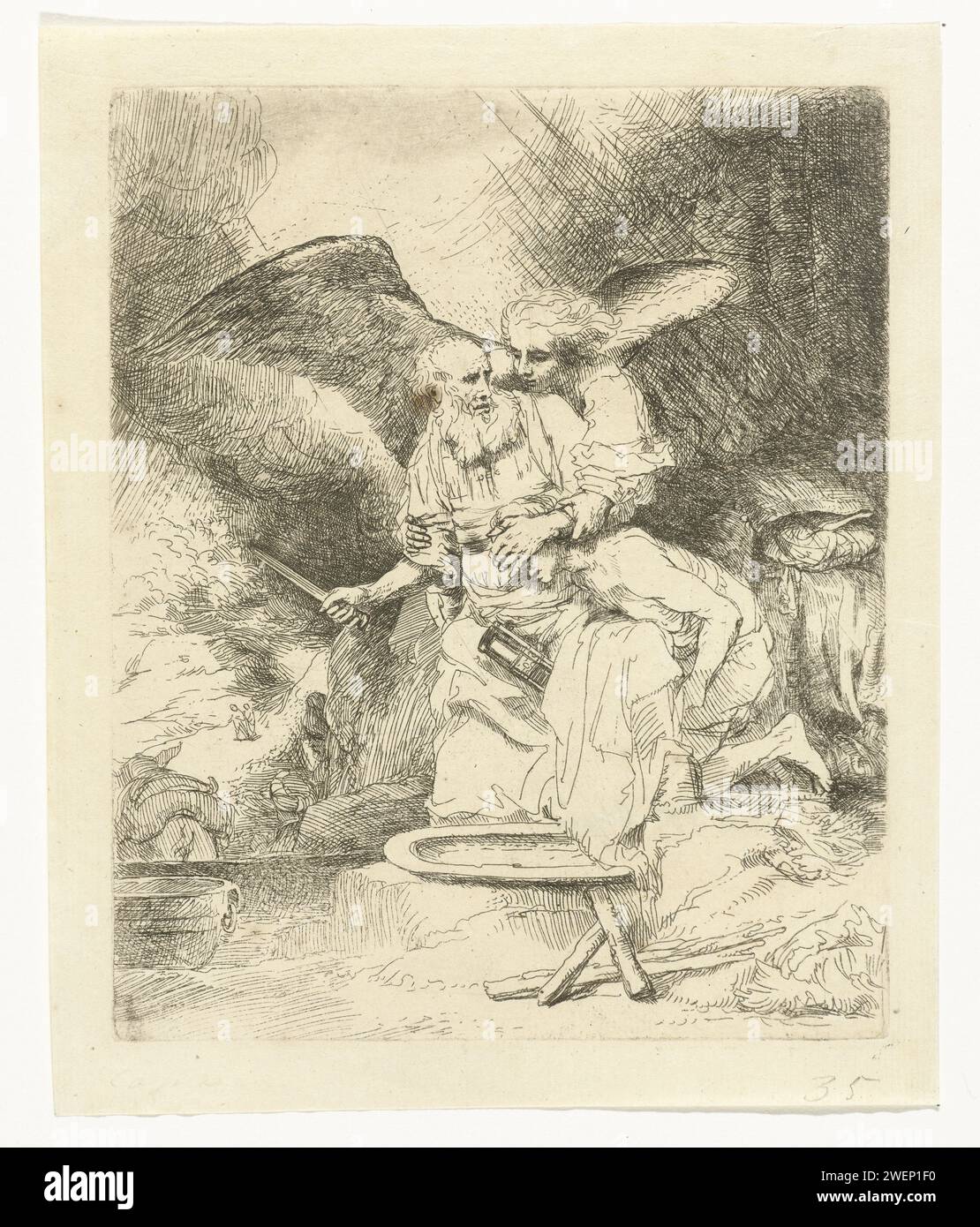 Abraham's Sacrifice, Anonymous, After Rembrandt van Rijn, After 1655 ...